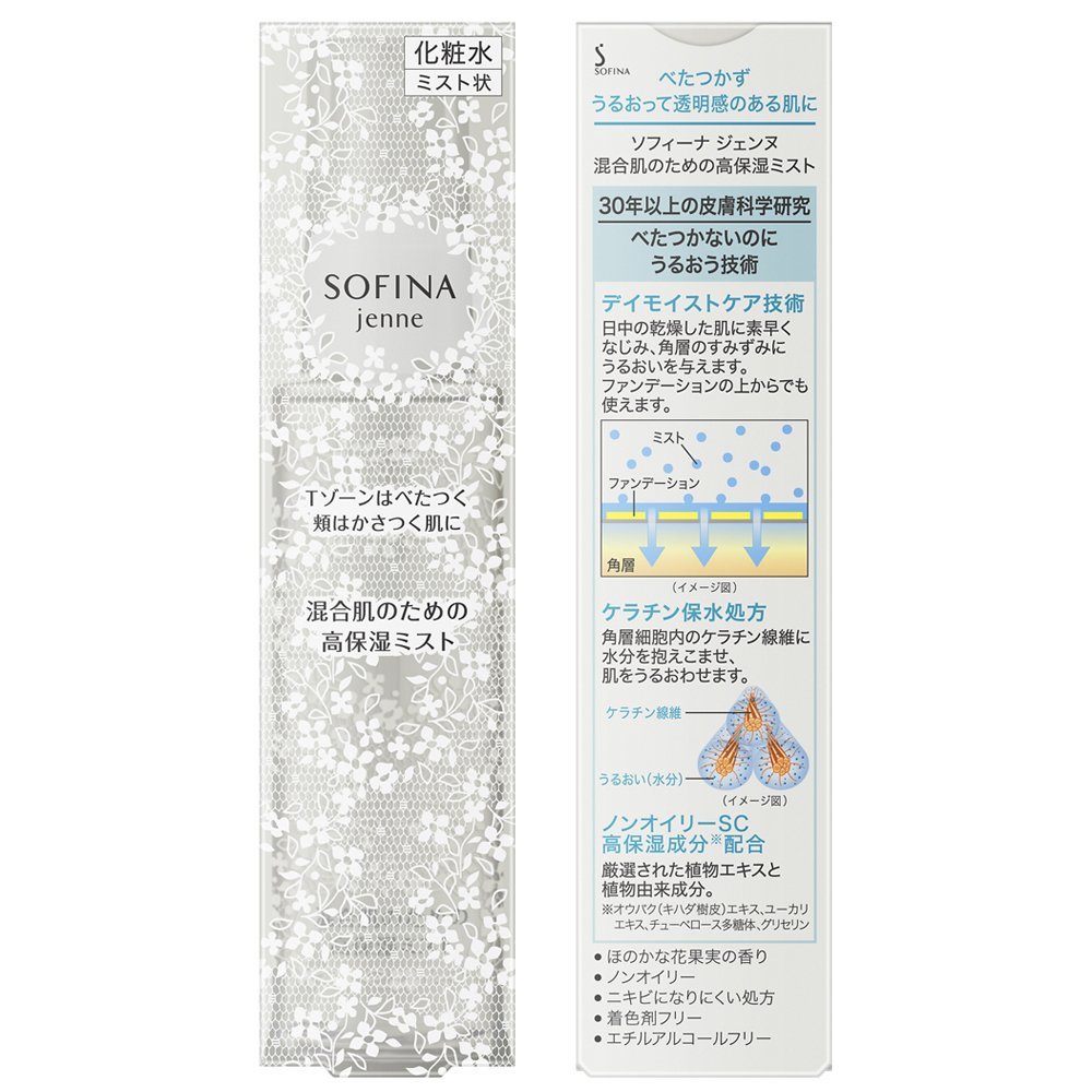 SOFINA 蘇菲娜 jenne 飽水控油雙效噴霧水 混合肌適用 50ml商品描述