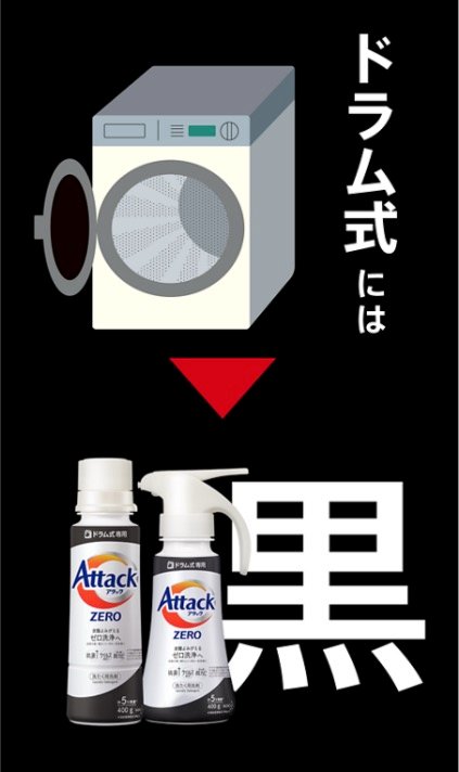 KAO Attack ZERO Concentrated Detergent for washing For drum washing ...